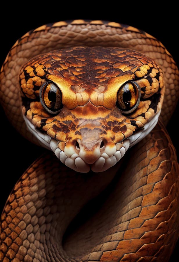 Portrait of a Snake on a Dark Background. AI Generated Stock ...
