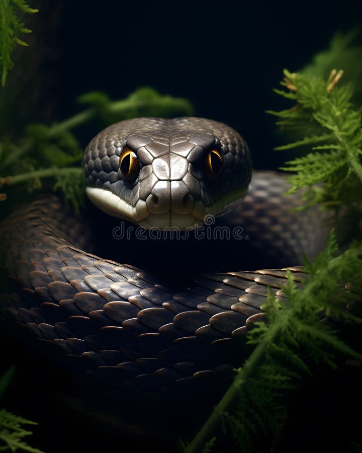 Portrait of a Snake with Piercing Eyes Stock Illustration ...