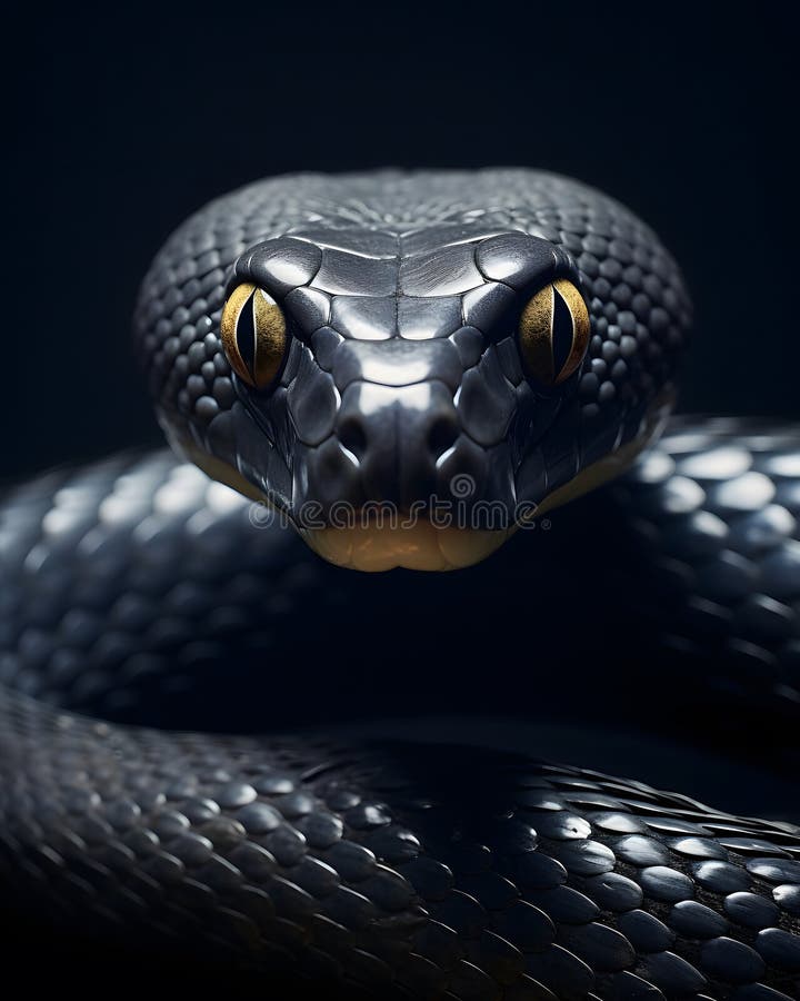 Portrait of a Snake with Piercing Eyes Stock Illustration ...