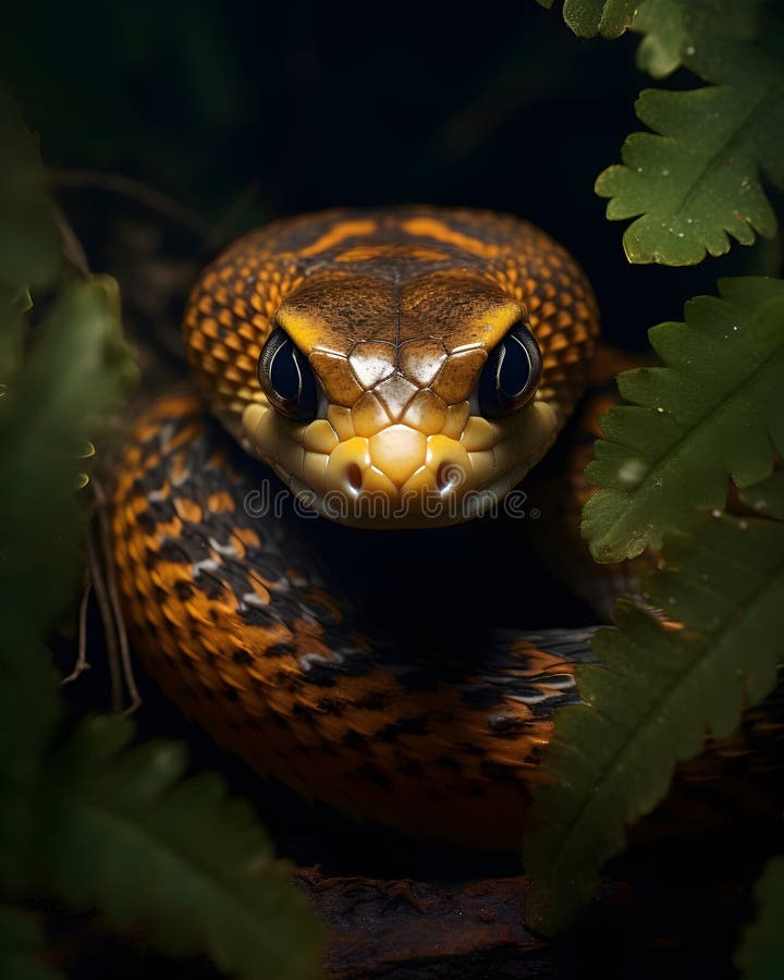 Portrait of a Snake with Piercing Eyes Stock Illustration ...