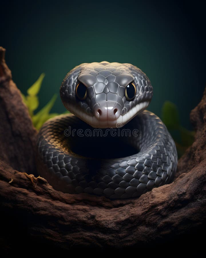Portrait of a Snake with Piercing Eyes Stock Illustration ...