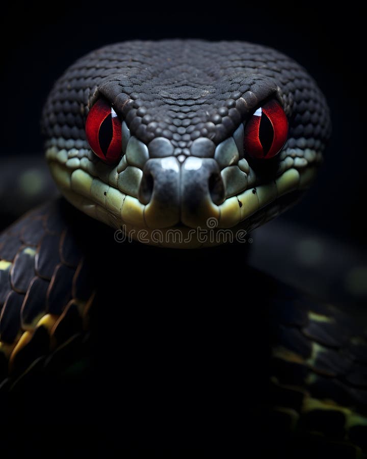 Portrait of a Snake with Piercing Eyes Stock Illustration ...
