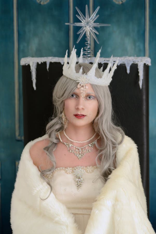 Portrait of snow queen stock image. Image of evil, cold - 71807541