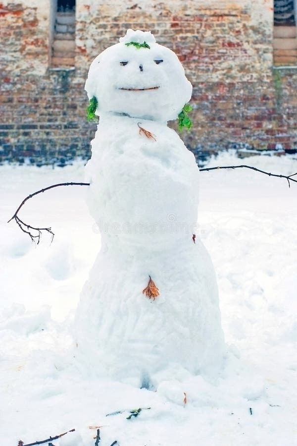 Portrait of a snowman stock photo. Image of head, white - 36945368