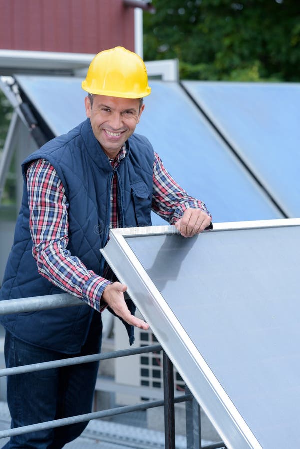 Portrait Solar Engineer in Solar Power Plant Stock Image - Image of ...