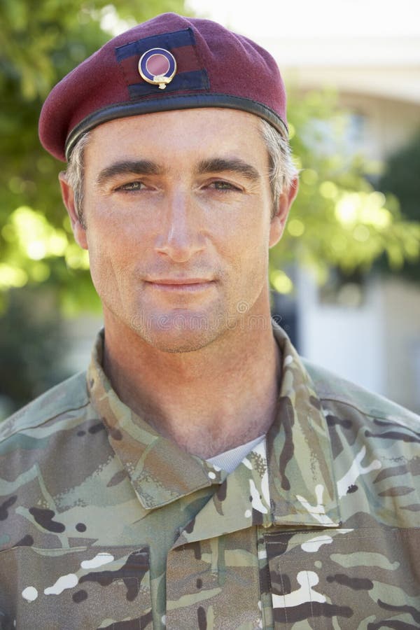 Portrait of Soldier Wearing Uniform Stock Photo - Image of forces ...