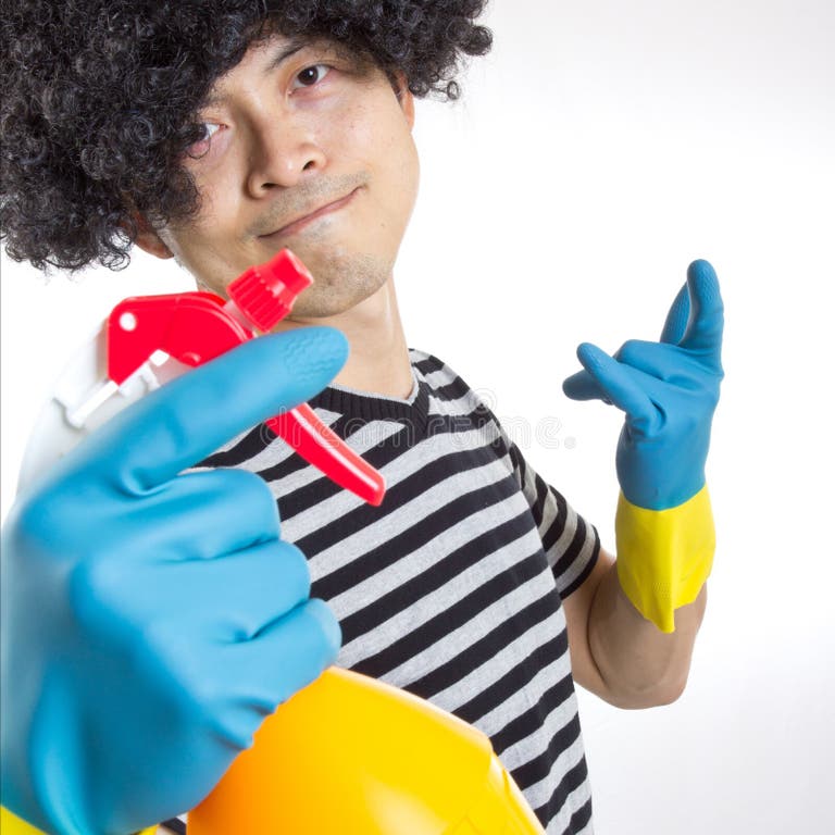 Portrait spay man stock photo. Image of cleaner, housekeeping - 30156342