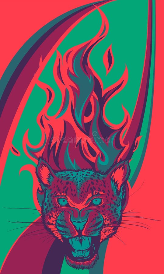 Portrait of a Head Leopard Vector Illustration Stock Vector ...