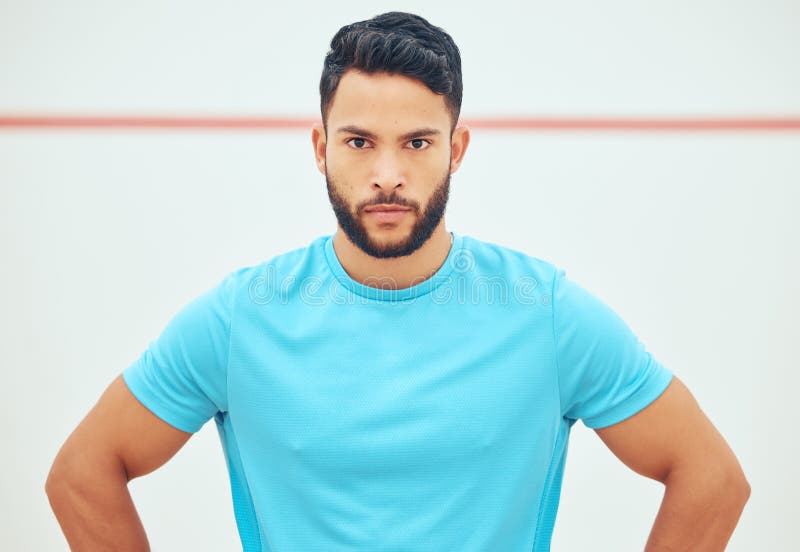 Portrait of Squash Player Looking Focused before Playing a Game on ...