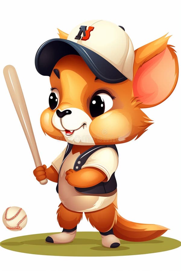 Portrait of a Squirrel with a Baseball Bat. AI Genarated Stock ...