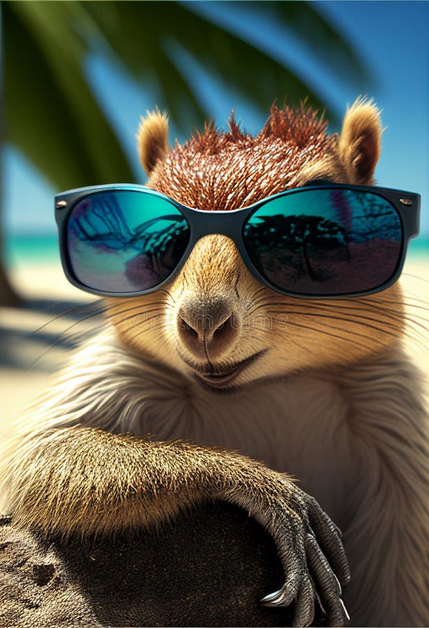 Portrait of Squirrel in Sunglasses at the Resort. AI Generated Stock ...