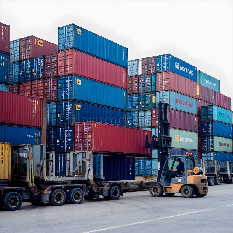 Container at the Wharf stock image. Image of portrait - 346313653