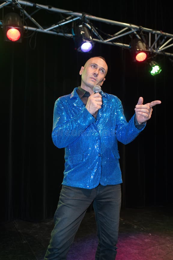 Portrait stage singer stock image. Image of professional - 254757813