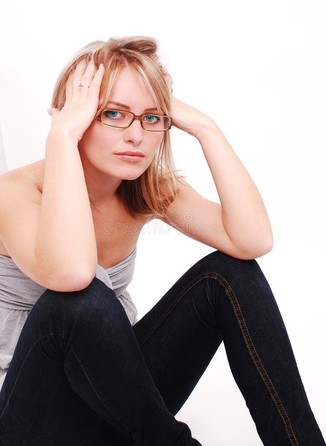 Portrait of a stressed stock image. Image of hair, looking - 16186039