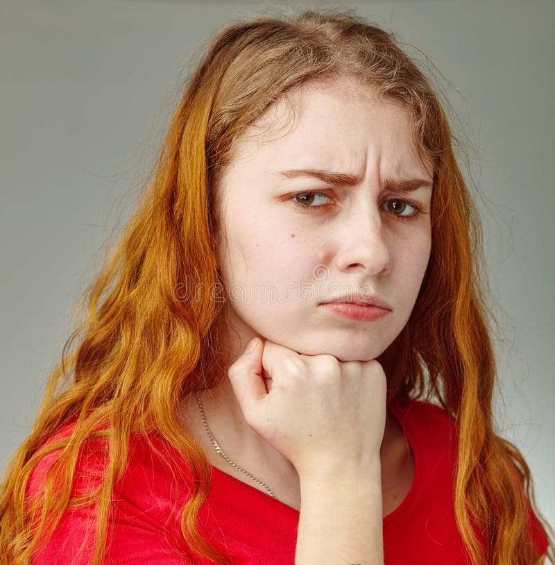 Stressed sad young girl stock image. Image of despair - 104987997