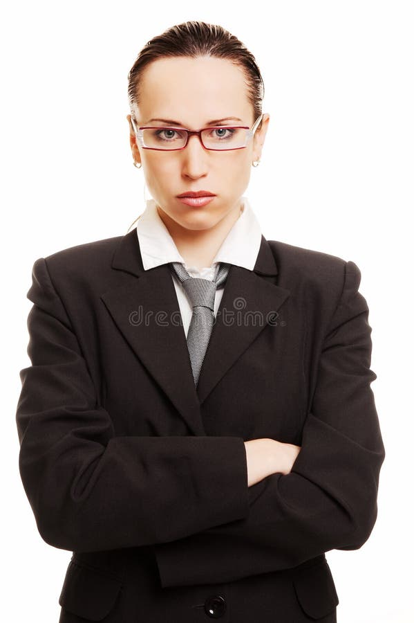 Portrait of Strict Business Woman Stock Image - Image of sitting, pose ...