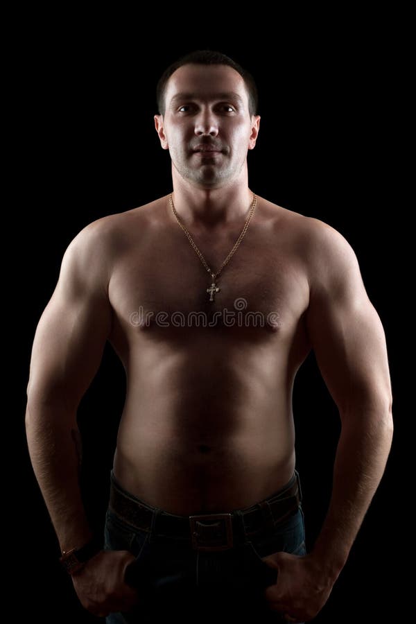 Portrait of a Strong Man. Isolated Stock Photo - Image of biceps, human ...