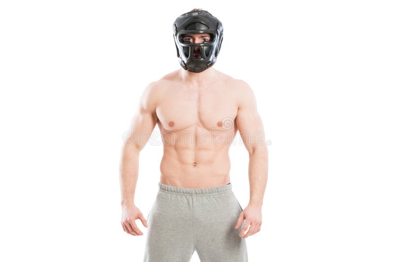 Portrait of a Strong and Muscular Fighter Stock Photo - Image of health ...