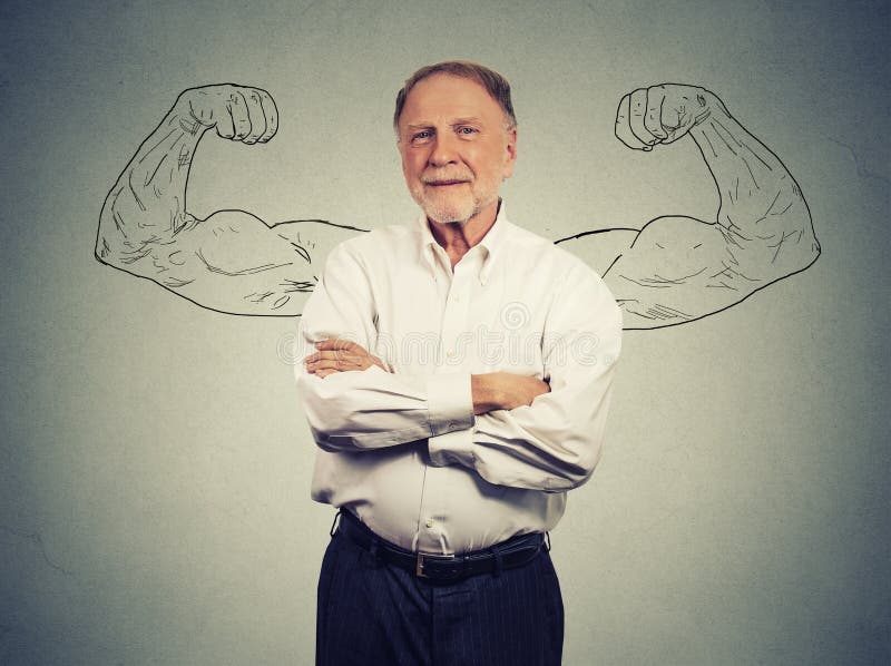 Portrait of a Strong Old Man Stock Image - Image of health, grandparent ...