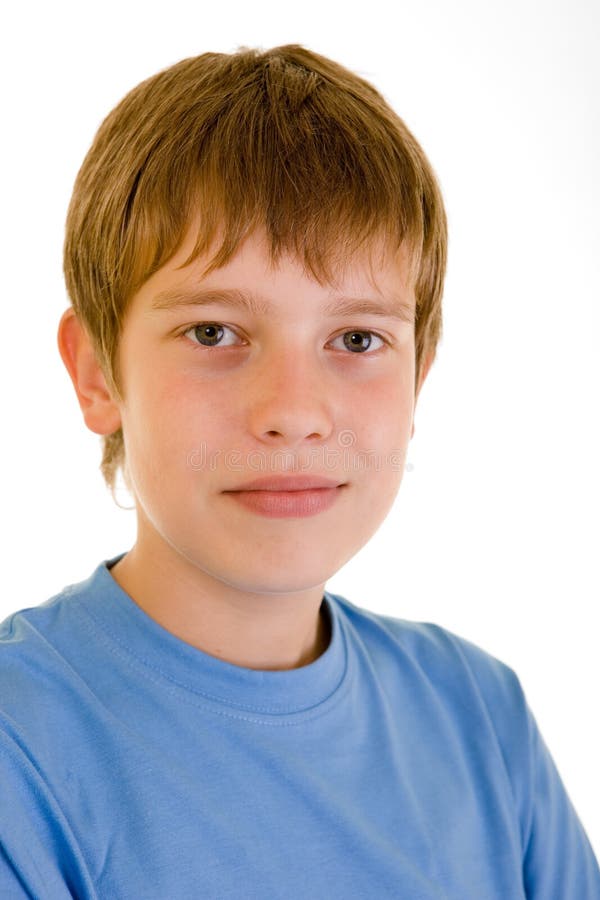 Portrait of Student in Blue Shirt Stock Photo - Image of isolated, teen ...