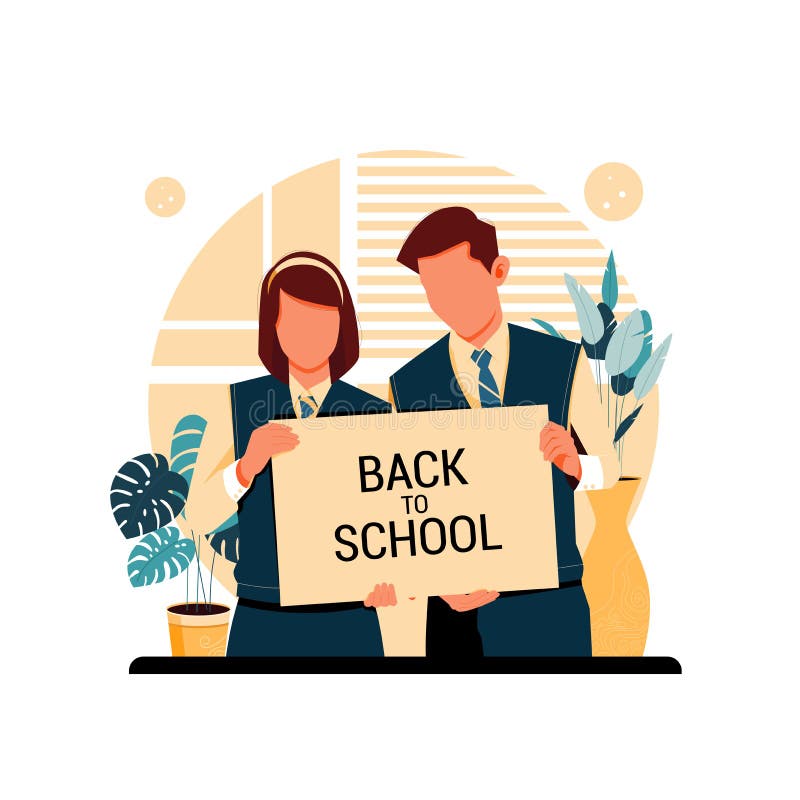 A Portrait of Student Character, Flat Design Concept. Vector ...