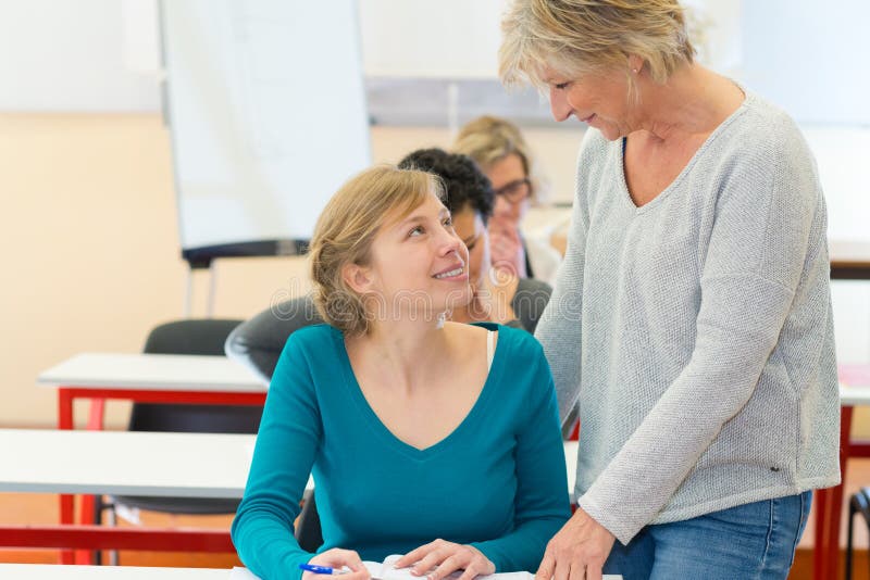 Portrait Student in Classroom Stock Photo - Image of laptop, students ...