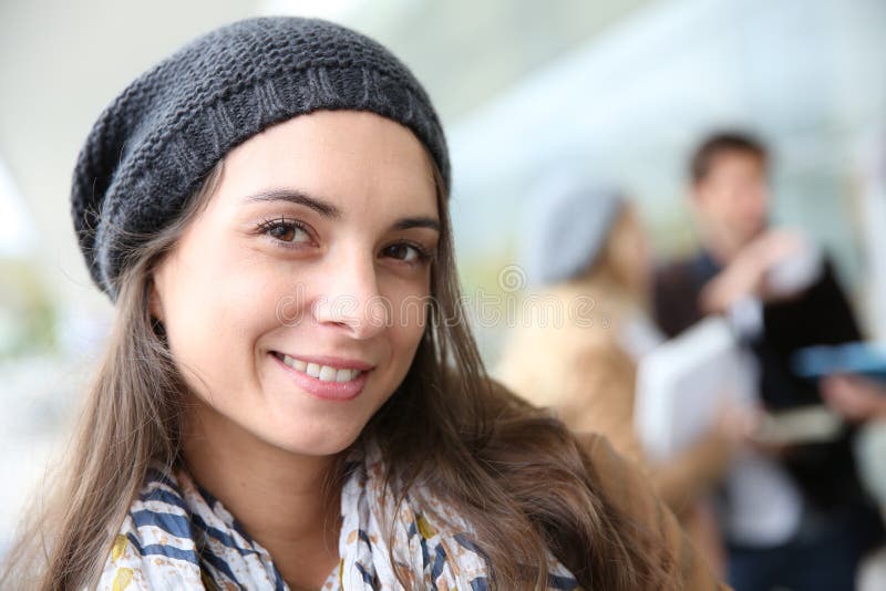 Portrait of Student Girl at University Stock Photo - Image of portrait ...