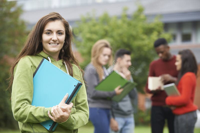 Portrait of Student Group Outside College Building Stock Photo - Image ...