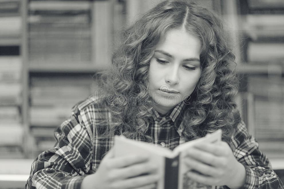 Portrait of a Student in Library Stock Image - Image of information ...