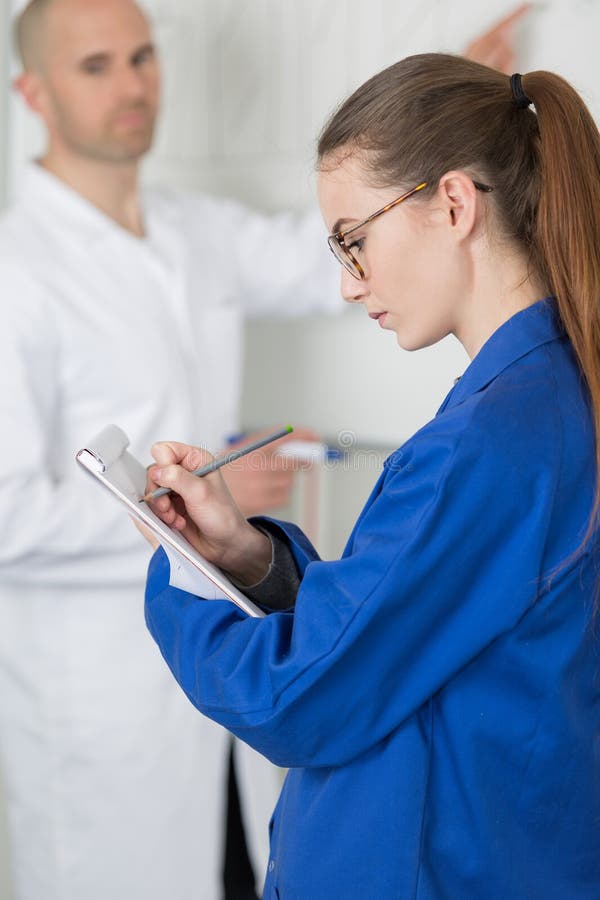 Portrait Student Writing Notes Stock Image - Image of profile ...