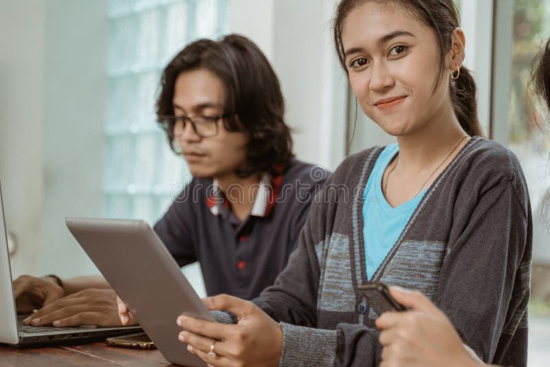 Portrait of Students Studying Stock Image - Image of classmate ...