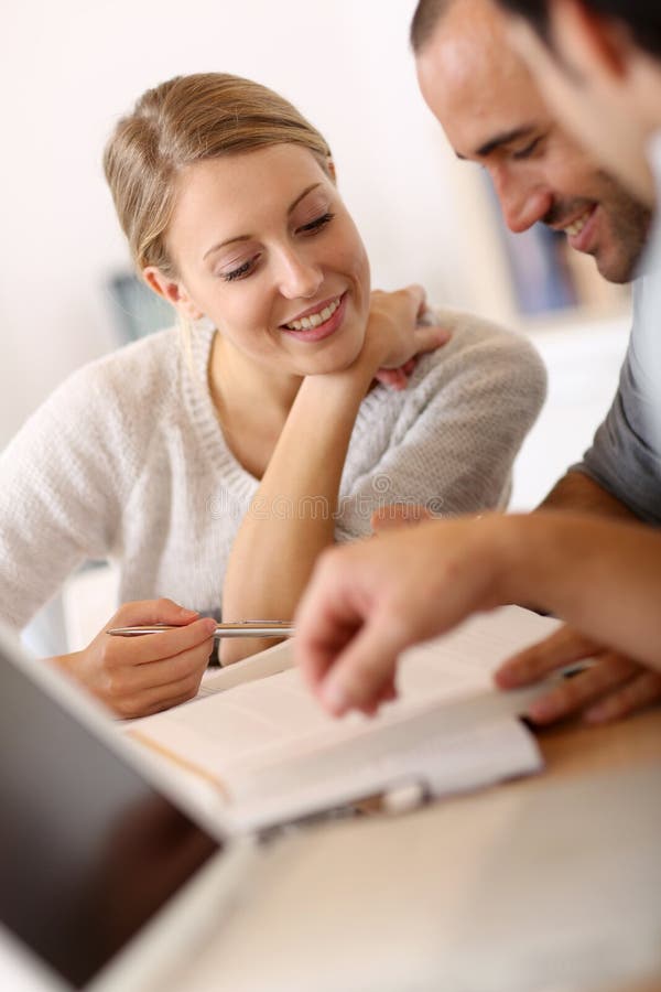 Portrait of Students Working Together Stock Image - Image of group ...