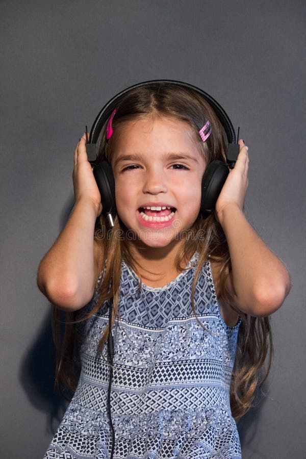 Portrait studio girl music stock photo. Image of studion - 206565936