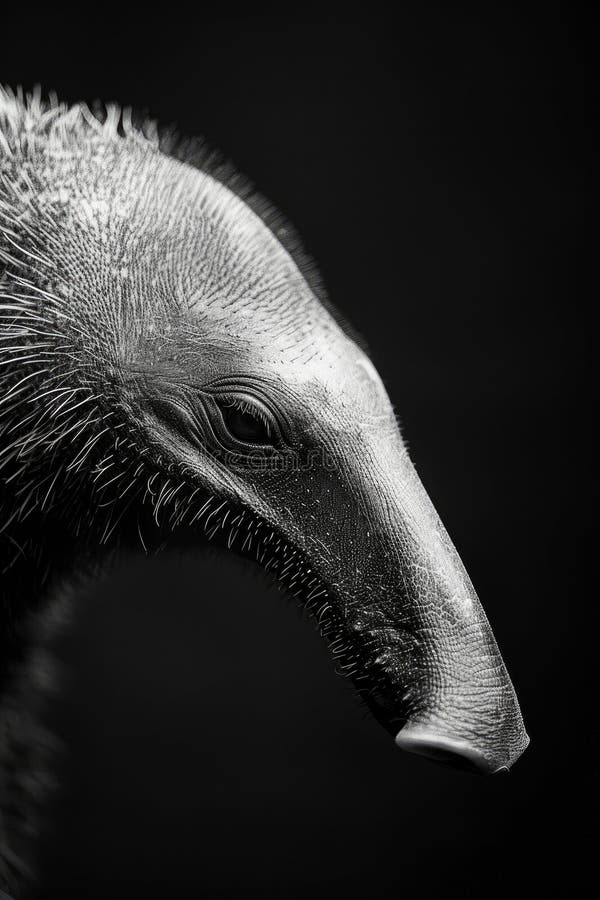 Portrait Studio Photograph of Anteater Black and White Stock ...