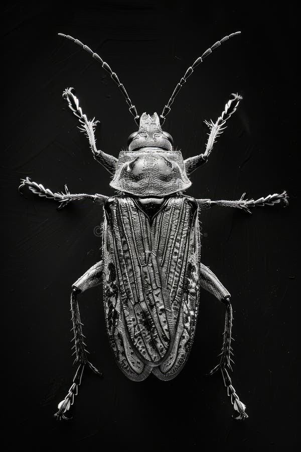 Portrait Studio Photograph of Bug Black and White Stock Illustration ...