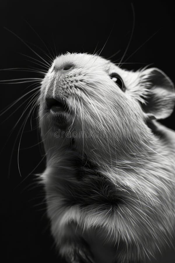 Portrait Studio Photograph of Cavy Black and White Stock Illustration ...