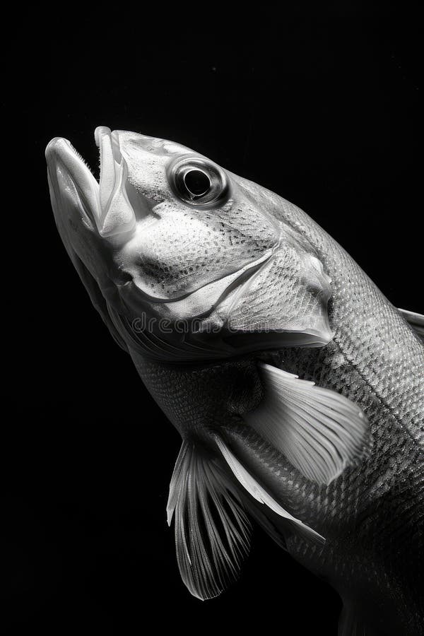 Portrait Studio Photograph of Cod Black and White Stock Illustration ...