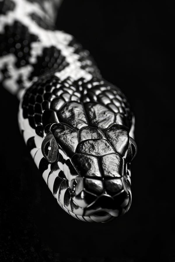 Portrait Studio Photograph of Corn Snake Black and White Stock ...