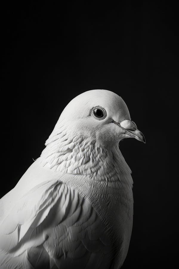 Portrait Studio Photograph of Dove Black and White Stock Illustration ...