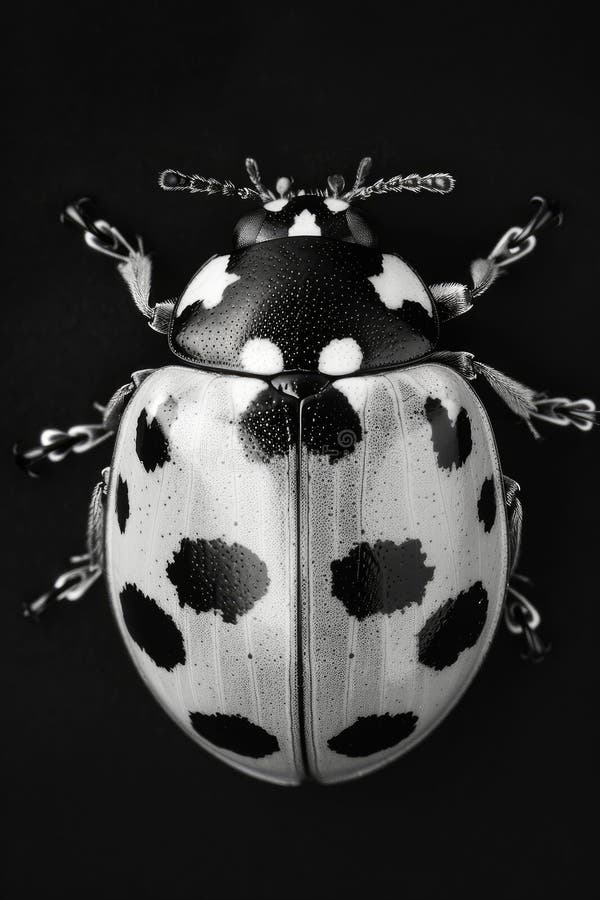Portrait Studio Photograph of Ladybug Black and White Stock ...
