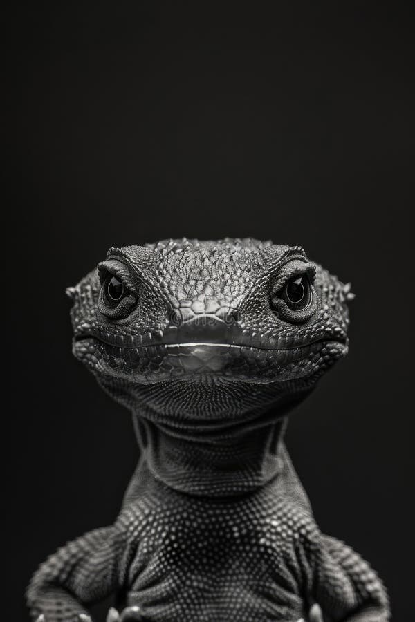 Portrait Studio Photograph of Newt Black and White Stock Illustration ...
