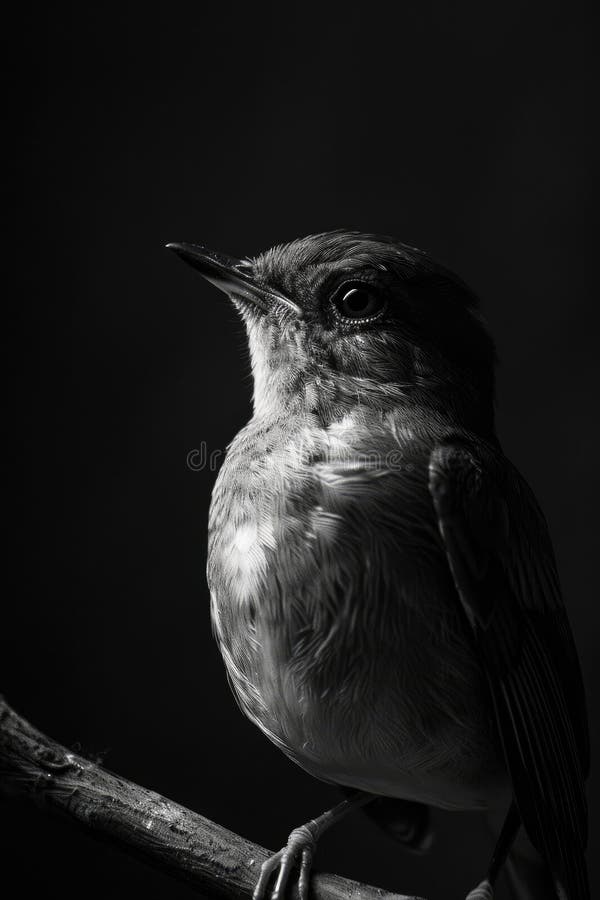 Portrait Studio Photograph of Nightingale Black and White Stock ...