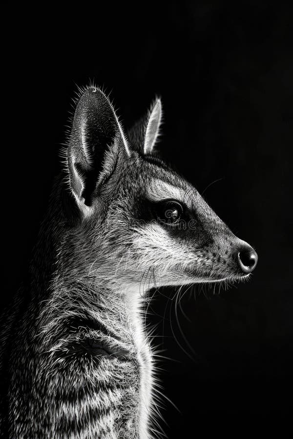 Portrait Studio Photograph of Numbat Black and White Stock Illustration ...