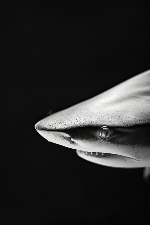 Portrait Studio Photograph of Shark Black and White Stock Illustration ...