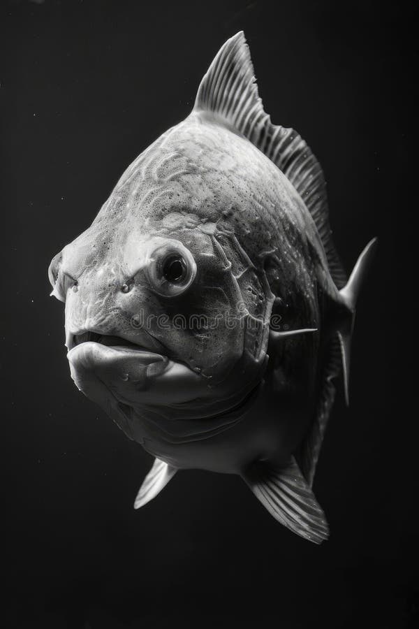 Portrait Studio Photograph of Sunfish Black and White Stock ...