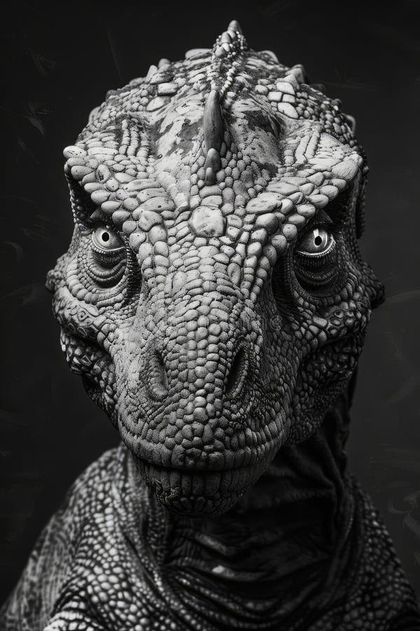 Portrait Studio Photograph of Teratosaurus Black and White Stock ...