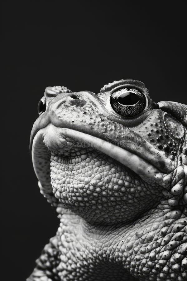 Portrait Studio Photograph of Toad Black and White Stock Illustration ...