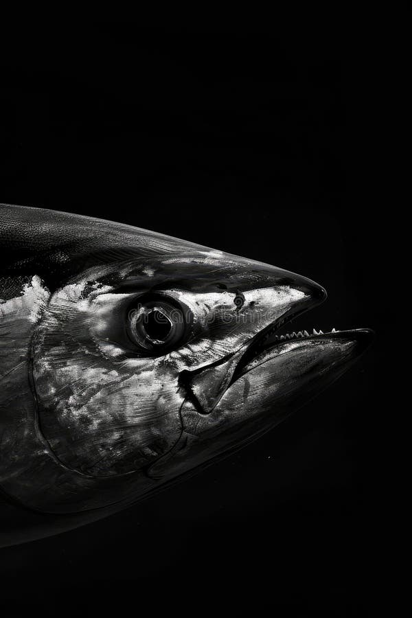 Portrait Studio Photograph of Tuna Black and White Stock Illustration ...