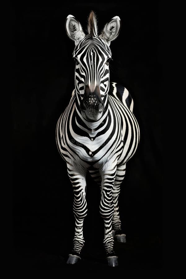 Portrait Studio Photograph of Zebra Black and White Stock Illustration ...