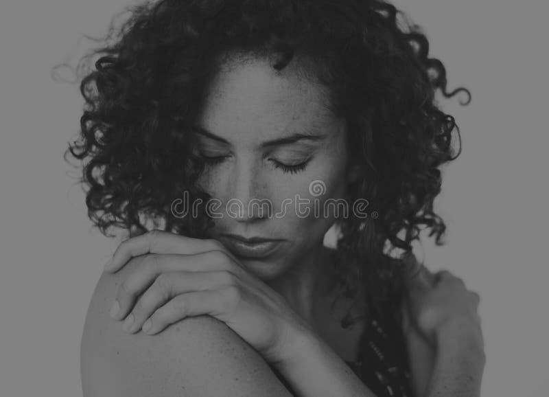Portrait Studio Woman Female Model Stock Photo - Image of expressing ...